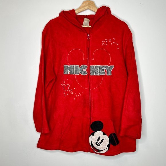 Disney | Tops | Vtg Disney Mickey Mouse Fleece Zip Up Embroidered ...